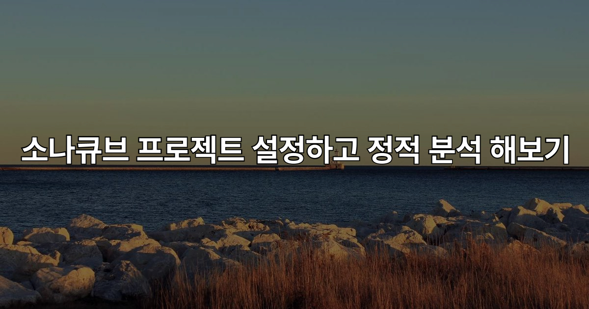 소나큐브 프로젝트 설정하고 정적 분석 해보기 박종훈 기술블로그