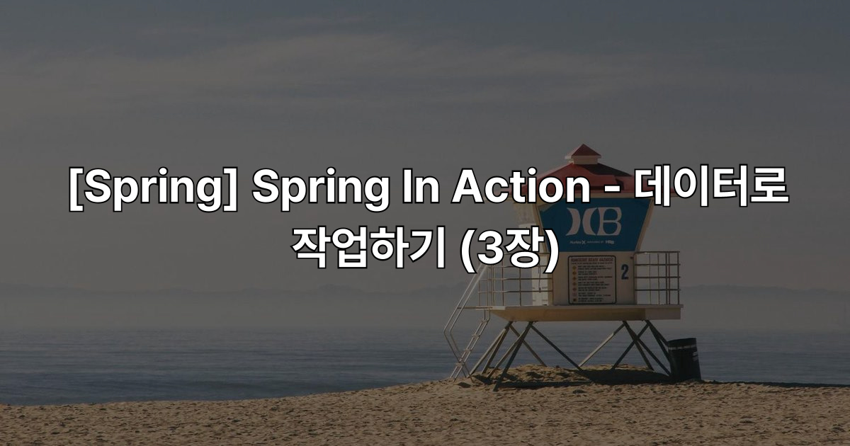 [Spring] Spring In Action - 데이터로 작업하기 (3장) - 박종훈 기술블로그